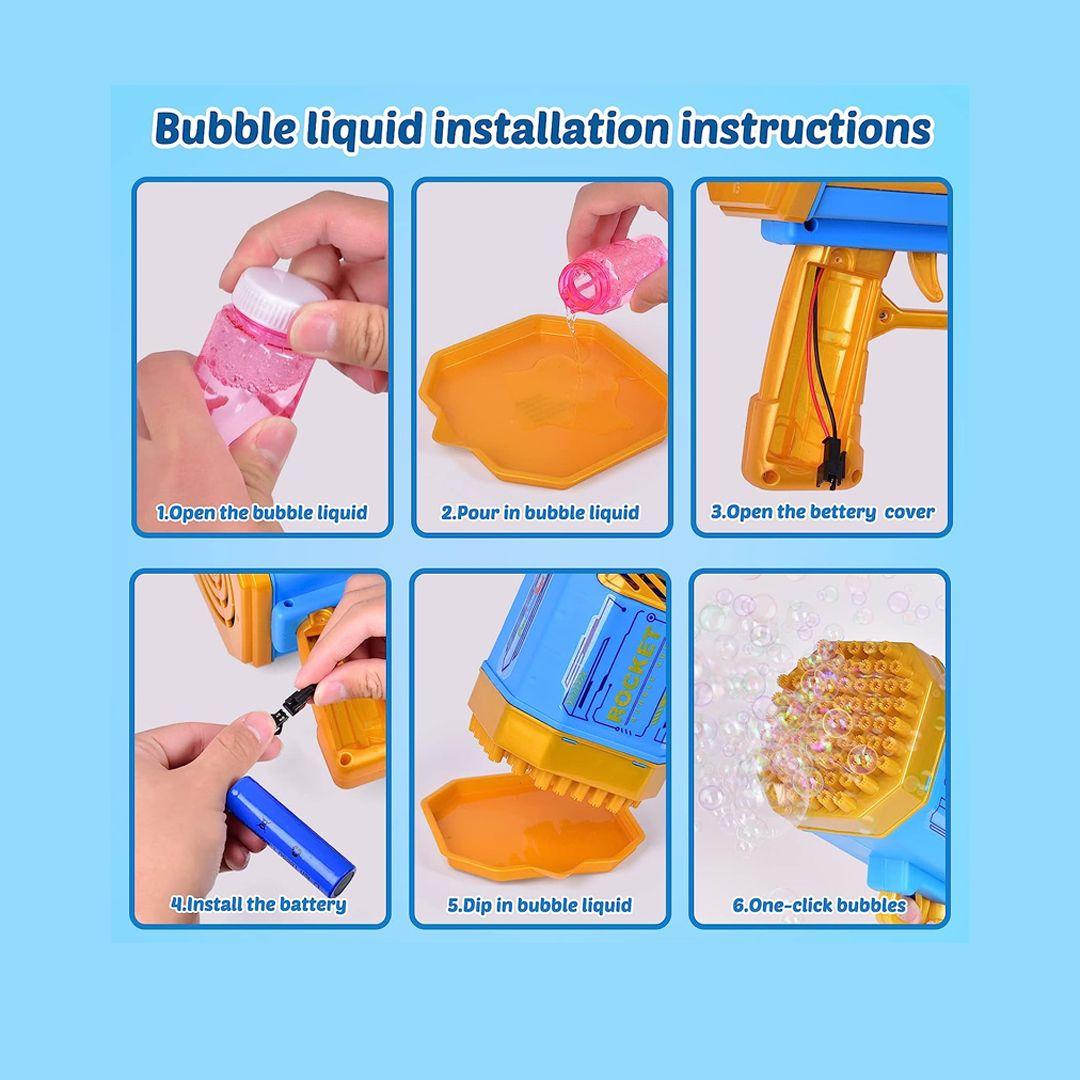 Automatic Bubble Gun 60 Holes With Cool Lights Blows Thousands