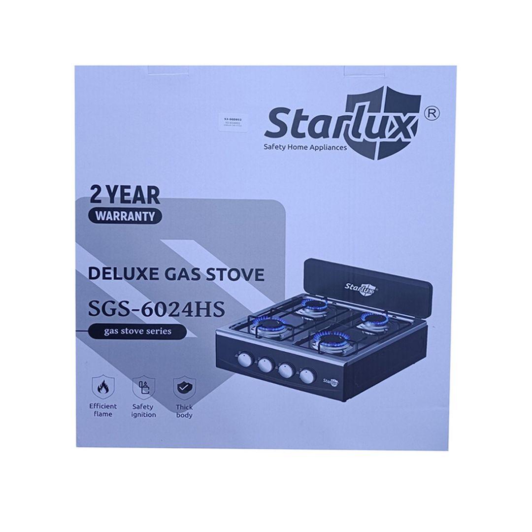 Starlux 4 plate Deluxe Gas Stove Fully Adjustable Burners Low Gas ...