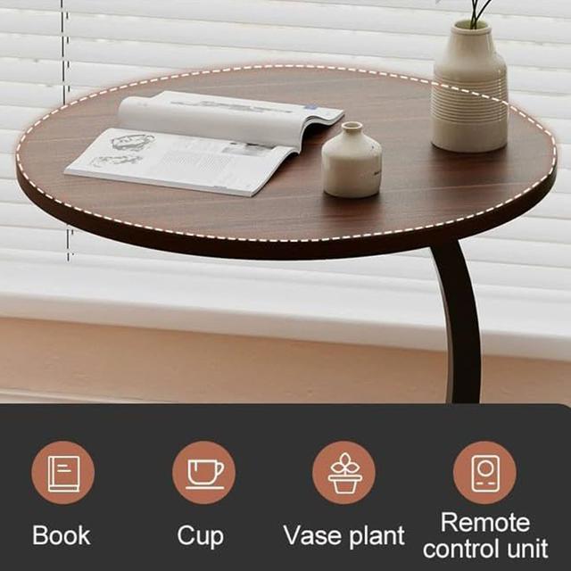 Wooden Round Sofa Side Table with Modern Design